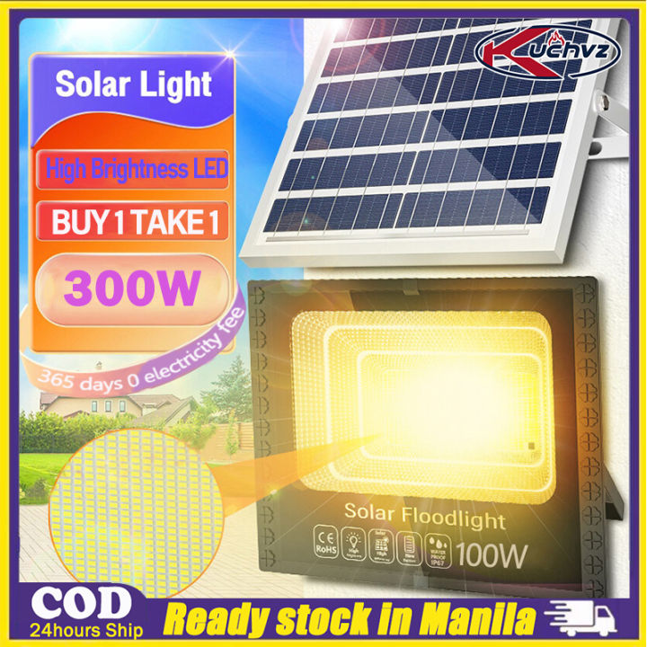 KUCHVZ 300W Solar Light Warm White Solar Lights Outdoor Waterproof ...