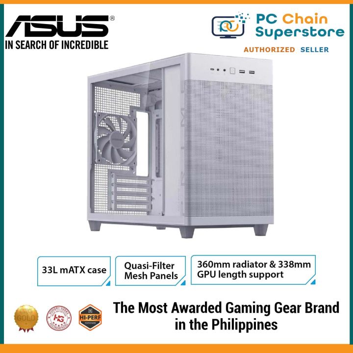 ASUS AP201 Quasi-Filter Mesh Tempered Glass mATX Casing - USB Type C ...