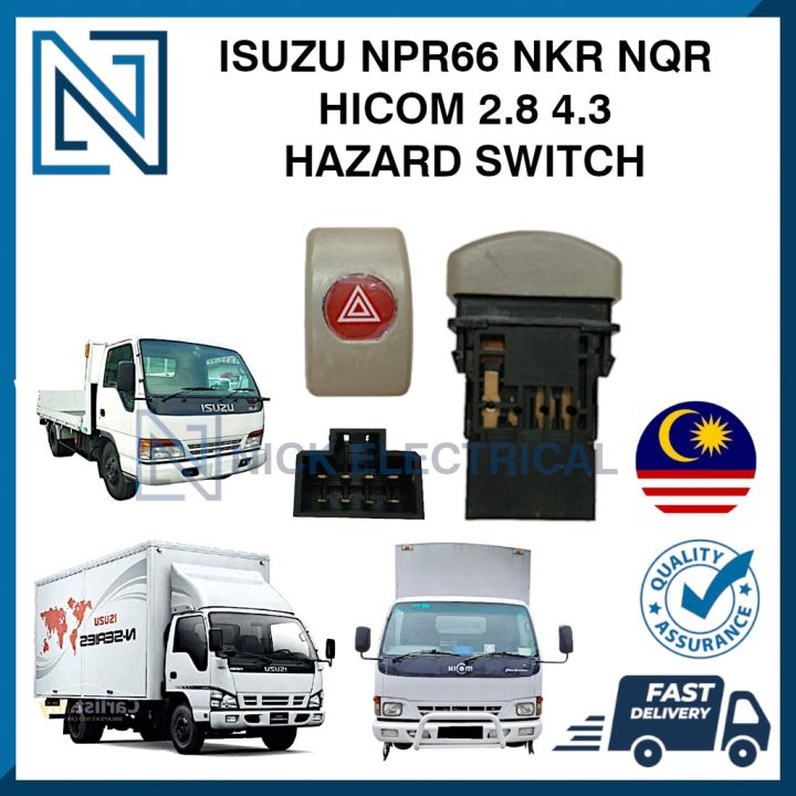 ISUZU NPR66 NKR NQR N-SERIES 1 TON, HICOM 2.8 4.3 8PIN HAZARD SWITCH ...