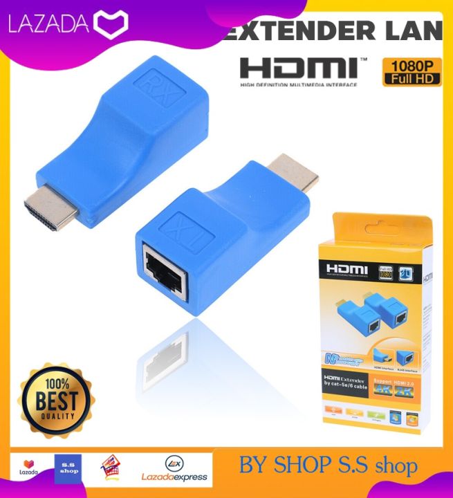 หัวแปลง HDMI เป็นสายแลน RJ45 เส้นเดียว รองรับ HD 4K ชุด 2 ตัว (รับ-ส่ง ...