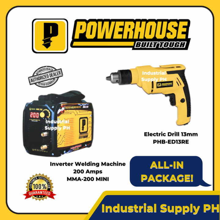 [BUNDLE] POWERHOUSE Inverter Welding Machine 200 Amperes+ Electric Drill 13mm [ISPH | PWM-PPT ...