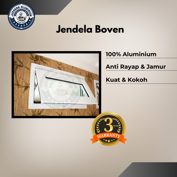 Jendela Bovenli Aluminium Bouven Bouvenlight L40 x T80 - Putih, Polos ...