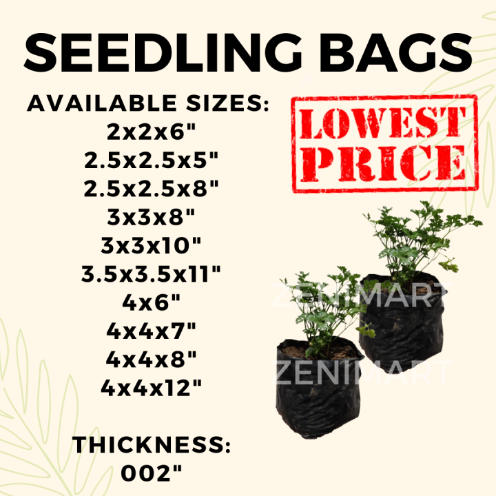 Seedling Bag 100pcs Many Sizes Black Plastic Bag for Plants | Lazada PH