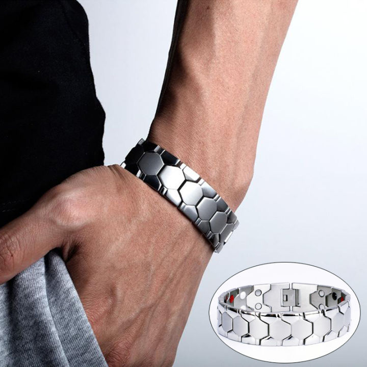 Men Bracelet 3 in 1 Health Energy Bangle Arthritis Twisted Magnetic ...