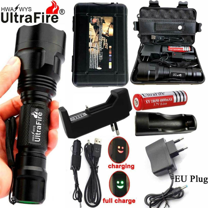 SeasBoat [คลิกตอนนี้] ต้นฉบับUltrafire C8 LED XM-L T6โหมดไฟฉาย18650 ...