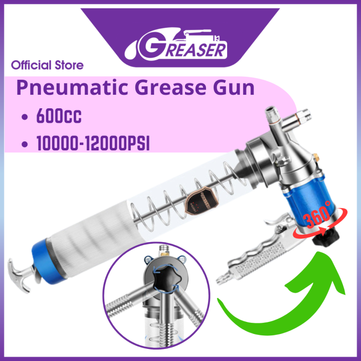 Greaser Professional Rotateable Pneumatic Grease Gun / Air Power Grease ...