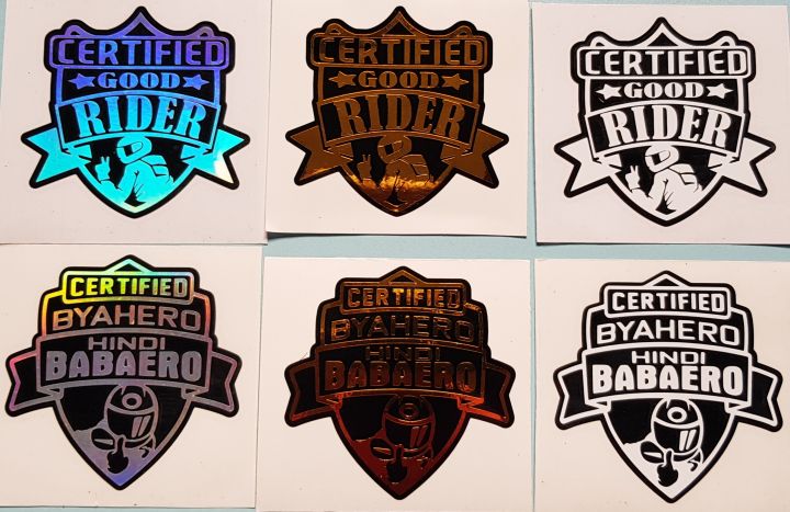 Certified Rider Sticker Decals, Vinyl CutOut for Motorcycle Car ...