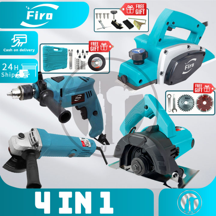 【4in1 Woodworking set】circular saw and angle grinder and impact drill set and electric planer ...