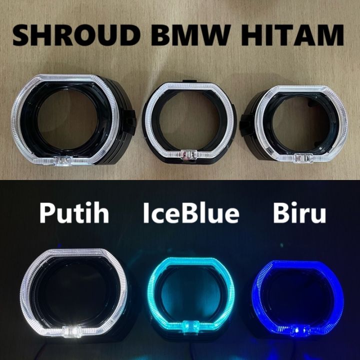 Shroud Projector BiLED BMW FULL Hitam Black Angel Eye Crystal Projie ...
