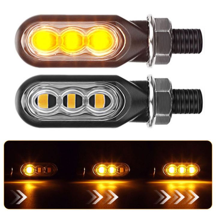 Motorcycle Mini LED Turn Signal Lights Amber Flowing directional Signal ...