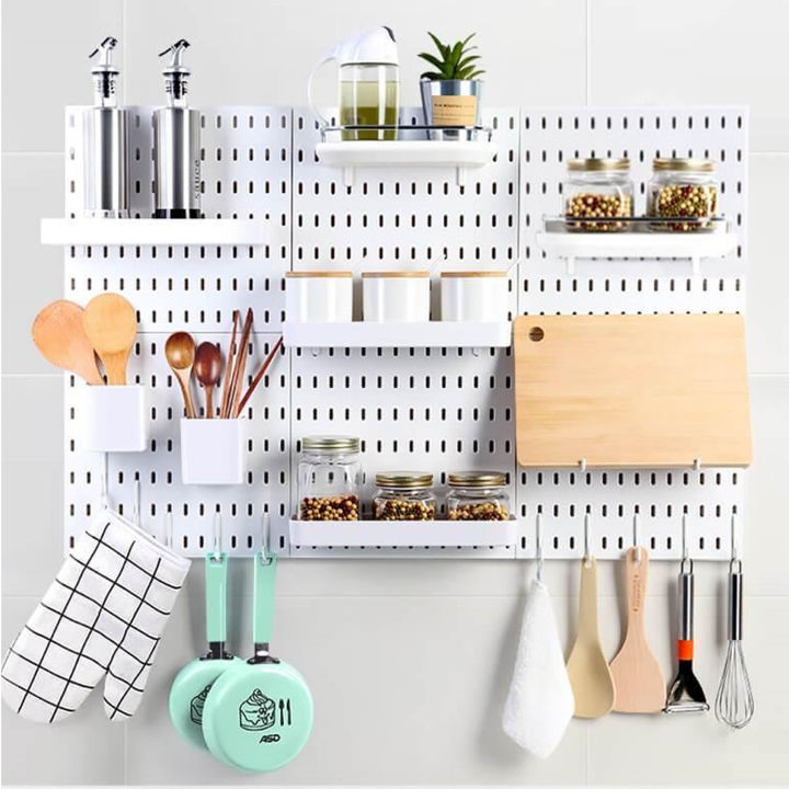 Wall Shelf Pegboard Household Storage Display Shelf Organizer Home ...