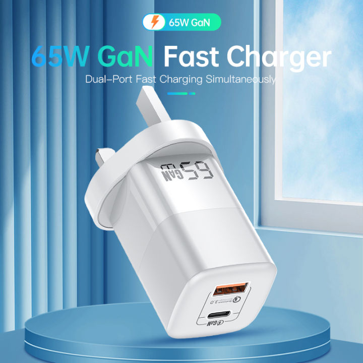 KUULAA GaN 65W Original Fast Dual Ports Charger Type C Fast Android ...