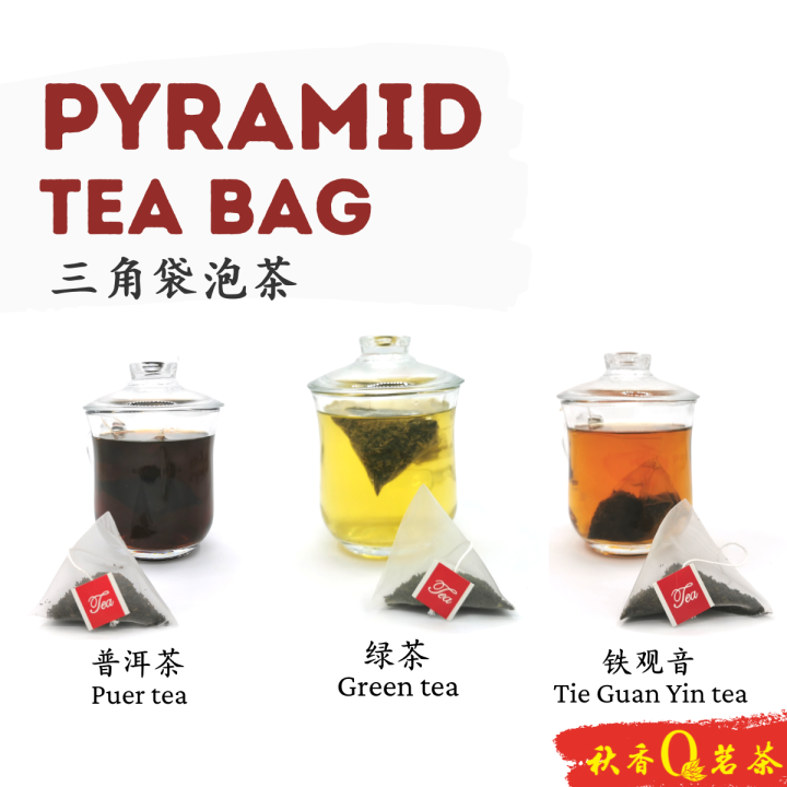 Pyramid Tea Bag 三角袋泡茶｜茶袋 (30 Packs x 3g)｜ (Green tea/ 绿茶｜Puer Tea/ 普洱茶 ...
