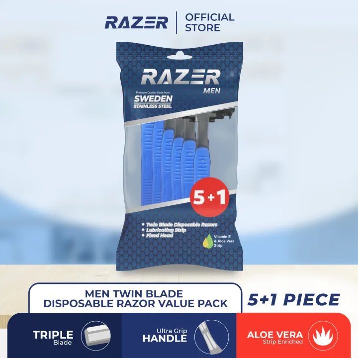 Razer Mens Twin Blade Disposable Razor Value Pack 5+1 | Lazada PH