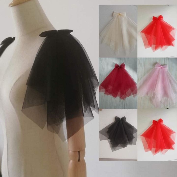 Detachable Bride Sleeves For Dress Shoulders Cover With Bow Beads White ...