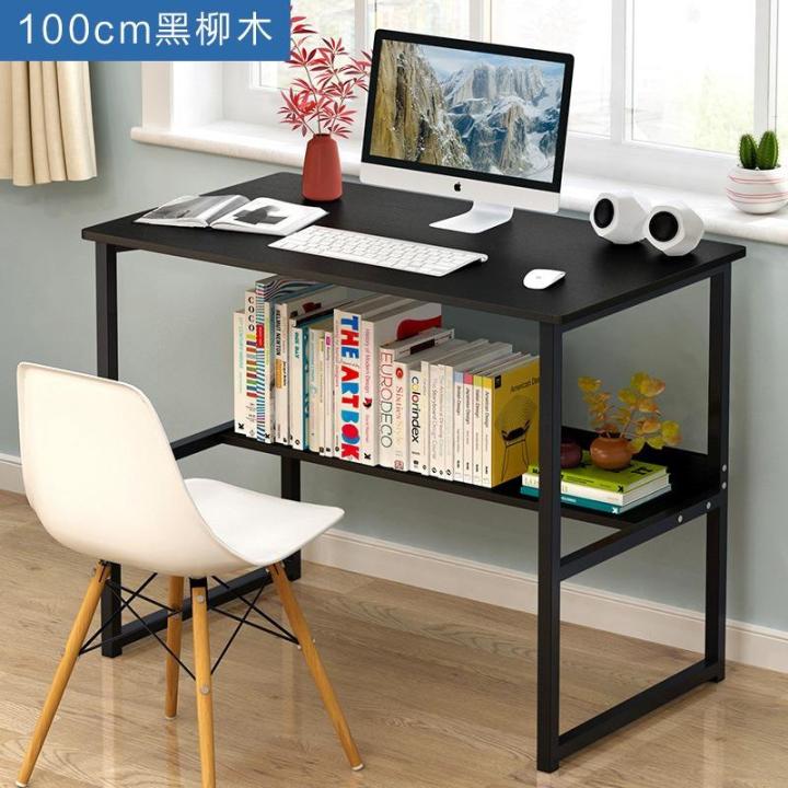 Optimax 100cm x 48cm Office Computer Desk with Under Shelf (Black ...