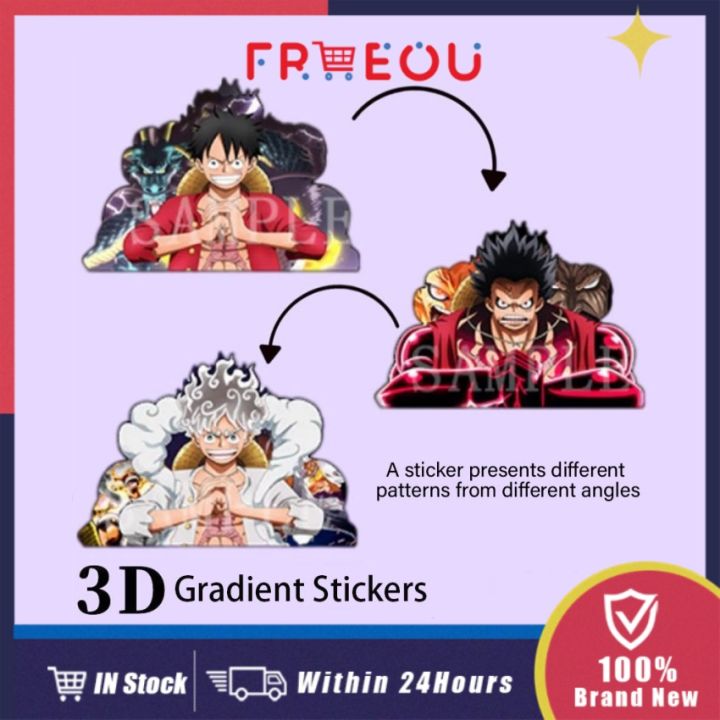 Waterproof Anime One Piece 3D Gradient Sticker Illusion Car Sticker ...