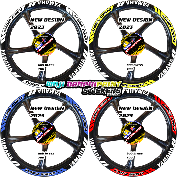 Yamaha Mio Sporty New Design Mag Sticker Printed - 2 SET FRONT AND REAR ...