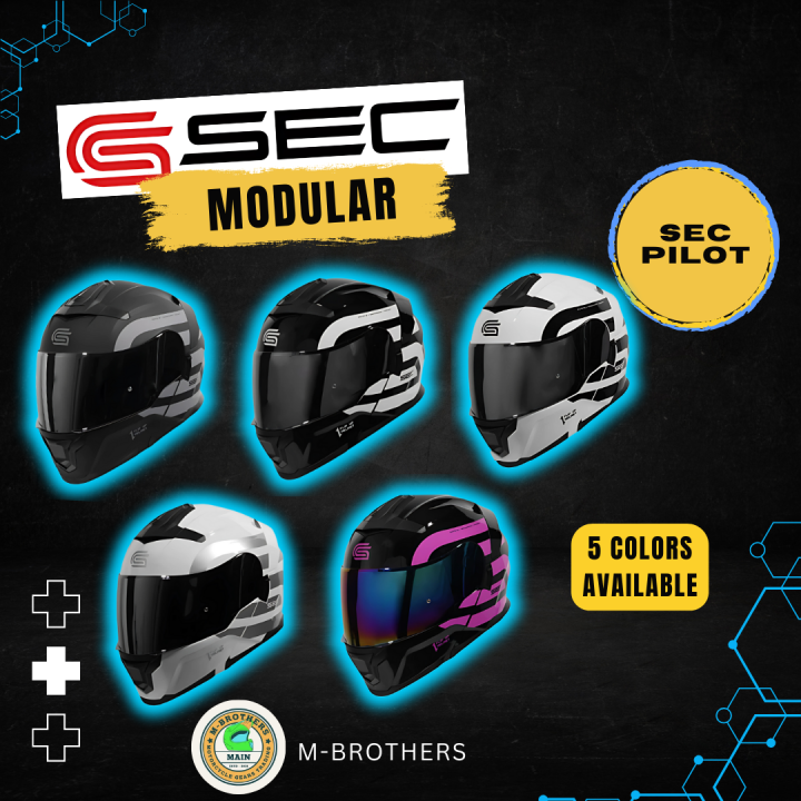 SEC PILOT Brand Gloss/Matte Modular Helmet 5 Colors | Lazada PH