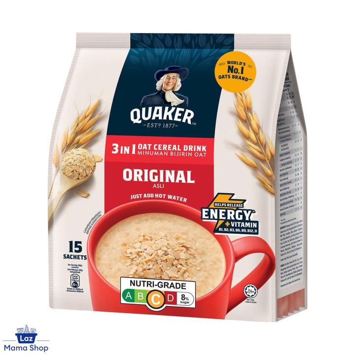Quaker 3 in 1 Original Oat Cereal Drink (15 Sachets) (Laz Mama Shop ...