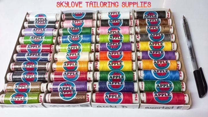 Apple Sewing Thread 100 Meters Sold per Box | Sinulid | Apple Spun ...