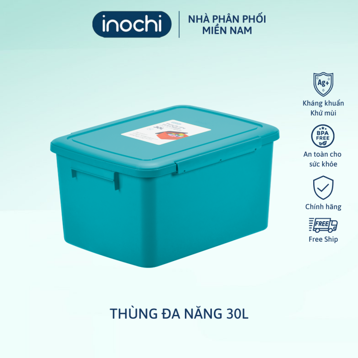 Thùng đa năng 30L inochi, thùng đựng đồ chơi có nắp, thùng đựng quần áo ...