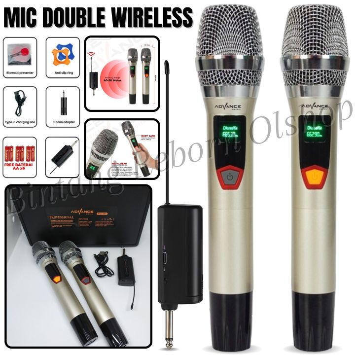 Advance MIC-203 / ADVANCE MIC-207 Profesional 2 Mic Wireless Microphone ...