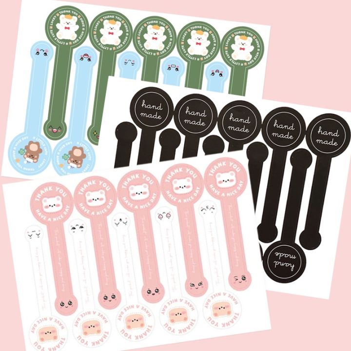 100 Pcs/Pack Stickers Long Style Handmade Stickers Food Box Label ...