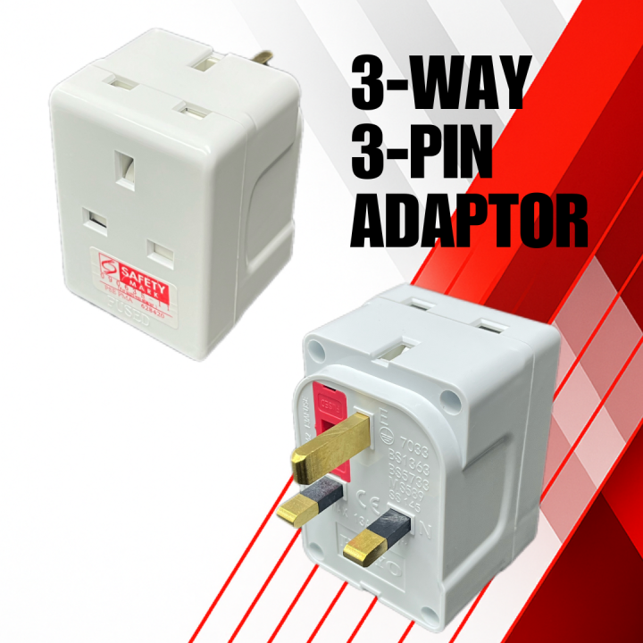 PSE 3WAY 3PIN ADAPTER 7033A FREE 3 PCS SAFETY PLUG KEY WITH HOLE FOR ...