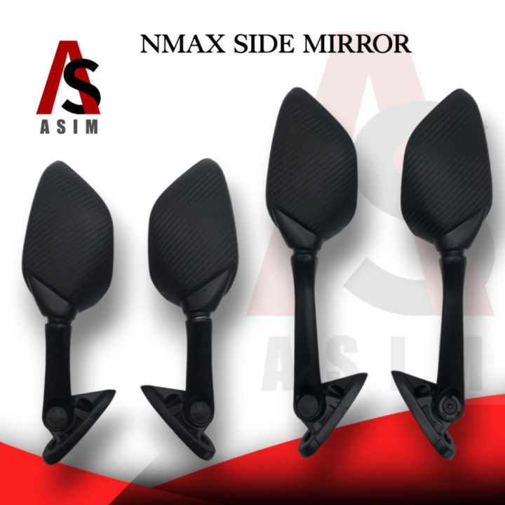 ASIM Motorcycle NMAX Side Mirror Long stem Carbon Clear Lens 1Pair N ...