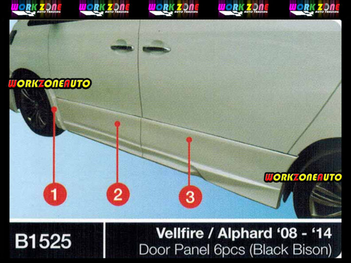 B1525 Toyota Vellfire / Alphard 08-14 Fiber Door Panel (Black Bison ...