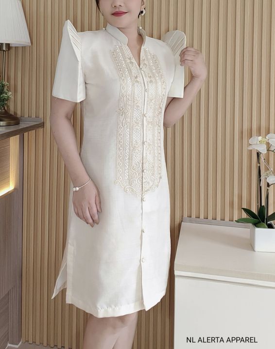 MODERN FILIPINIANA DRESS MESTIZA BARONG PINYA COCOON | Lazada PH