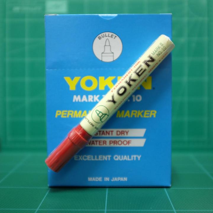 ปากกามาร์คเกอร์ โยเคน Yoken No.10 Permanent Marker กันน้ำ แห้งไว หมึกสี ...
