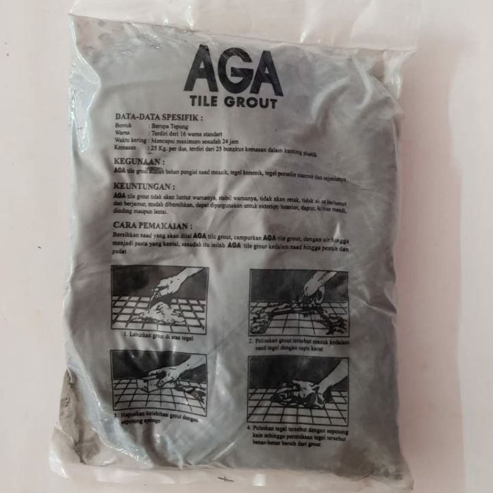SEMEN NAT KERAMIK WARNA HITAM / OKER LANTAI / TILE GROUT AGA 1 kg ...
