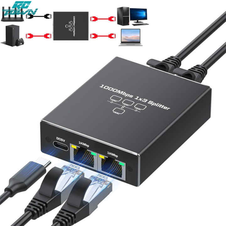 Ethernet Splitter 1 To 3 High Speed 1000Mbps RJ45 Ethernet Splitter ...