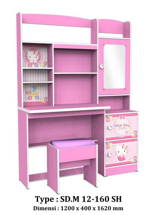 Meja Belajar Kea Panel Hello Kitty + Meja Rias | Lazada Indonesia