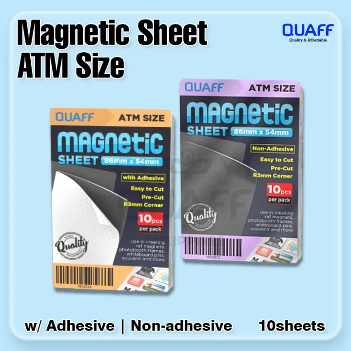 QUAFF Magnetic Sheets 1mm with Adhesive & Non-adhesive ATM Size ...