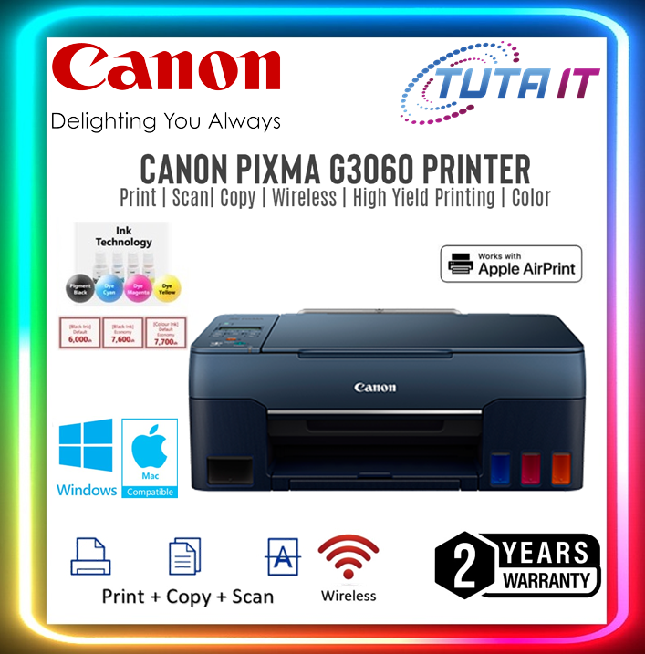 Canon Pixma G3060 Easy Refillable Ink Tank, Wireless, All-In-One ...