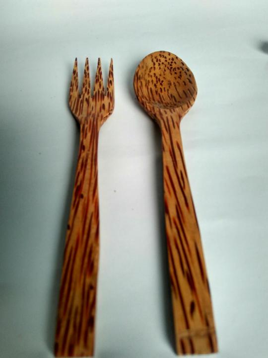 Sendok Garpu Kayu Pohon Kelapa Glugu | Lazada Indonesia