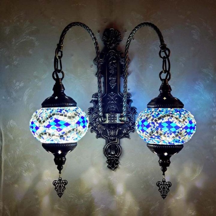 New Double Heads Mediterranean Style Art Deco Turkish Wall Lamp ...