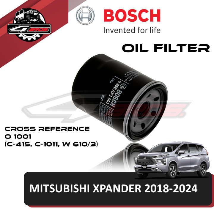 BOSCH OIL FILTER O1001 FOR MITSUBISHI XPANDER 2018-PRESENT | Lazada PH