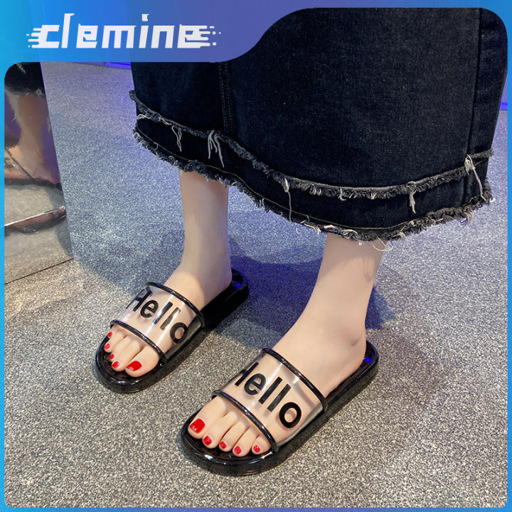 Clemine รองเท้าแตะคริสตัลรองเท้าแตะชายหาดสุดคูลรองเท้าแตะใส รองเท้าส้น ...