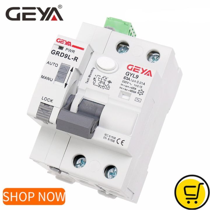 GEYA GRD9L 6KA ELCB RCCB Automatic Reclosing Device with RS485 Function Remote Control Circuit ...