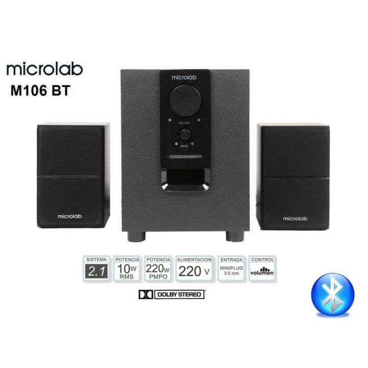 Microlab M106BT Bluetooth Mini Subwoofer Speaker 2.1 Ch ลำโพงซัพขนาด ...