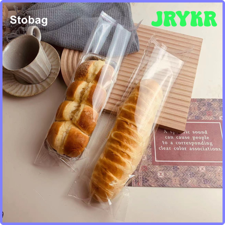 Jrykr stobag 100 CÁi Túi nhựa trong suốt đựng thức ăn bánh mì dài túi bao bì niêm phong tự dính ...