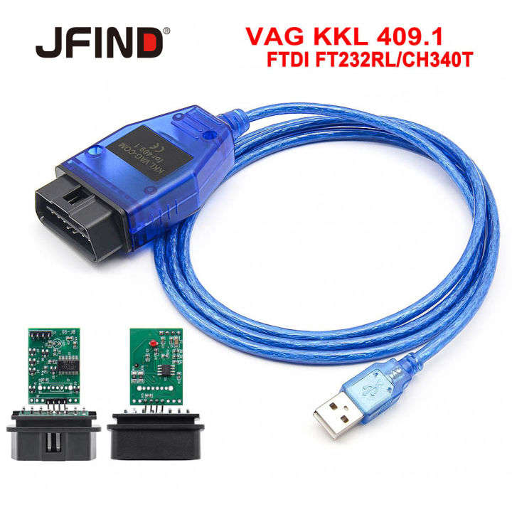 VAG COM 409.1 KKL With FTDI FT232RL/CH340T VAG 409 OBD OBD2 Car ...