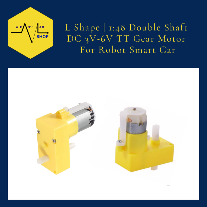 L Shape | 1:48 Double Shaft DC 3V-6V TT Gear Motor For Robot Smart Car ...