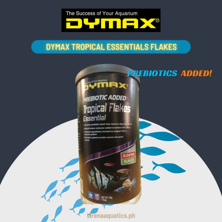 Dymax Tropical Essential Floating Flakes with Garlic Extract for Angelfish, Mollies, and Guppies ...