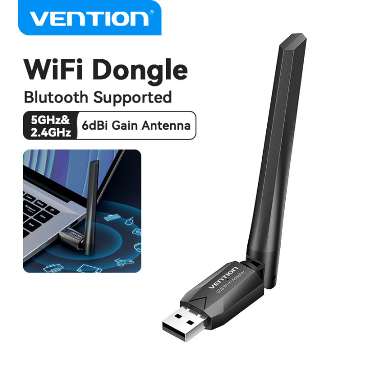 Vention USB WIFI Dongle 6dBi High Gain Antenna AC650 Network Adapter ...
