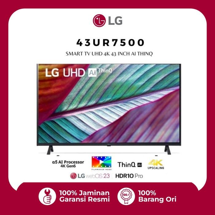 LG SMART TV 43UR7500 UHD 4K AI THINQ 43 INCH - 43UR75 | Lazada Indonesia